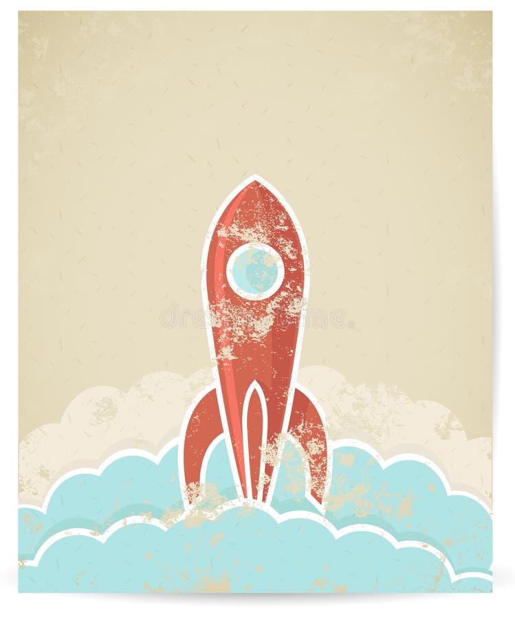 Retro rocket stock vector. Illustration of astronaut - 31877751