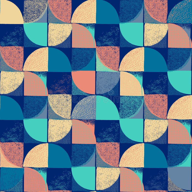 Vector Retro Seamless Pattern Colorful Nostalgic Vintage Repeat ...