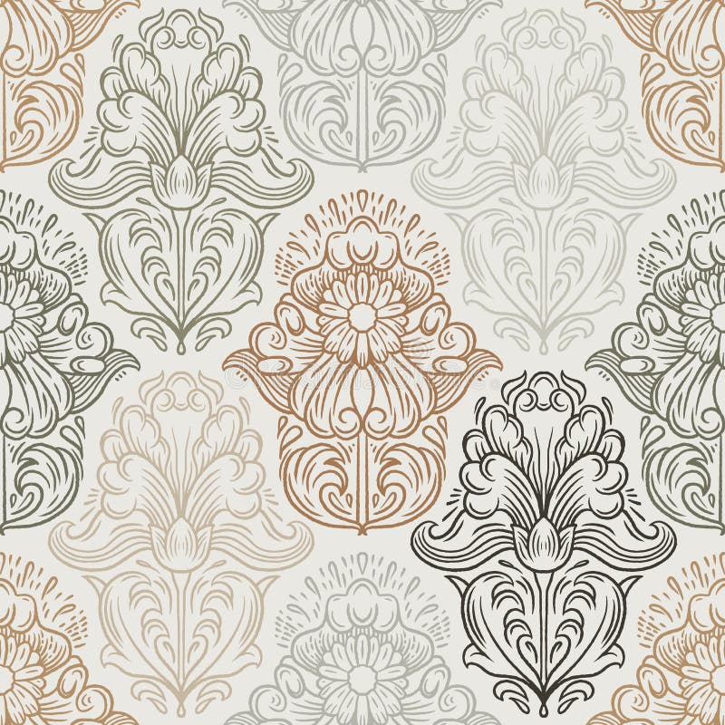 Vector Retro Seamless Pattern Nostalgic Ornament Stock Vector ...