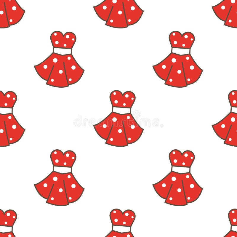 Vector Retro Style Dresses Seamless Pattern Stock Vector - Illustration ...