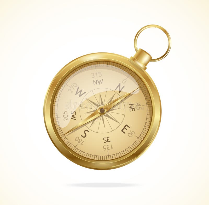 Metal compass stock vector. Illustration of plan, closeup - 8071388