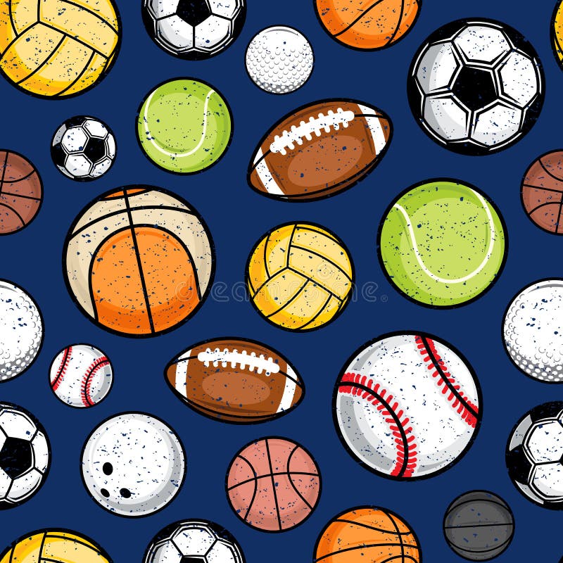 Vector Sport Equipment Black and White Background, Seamless, Pattern ...
