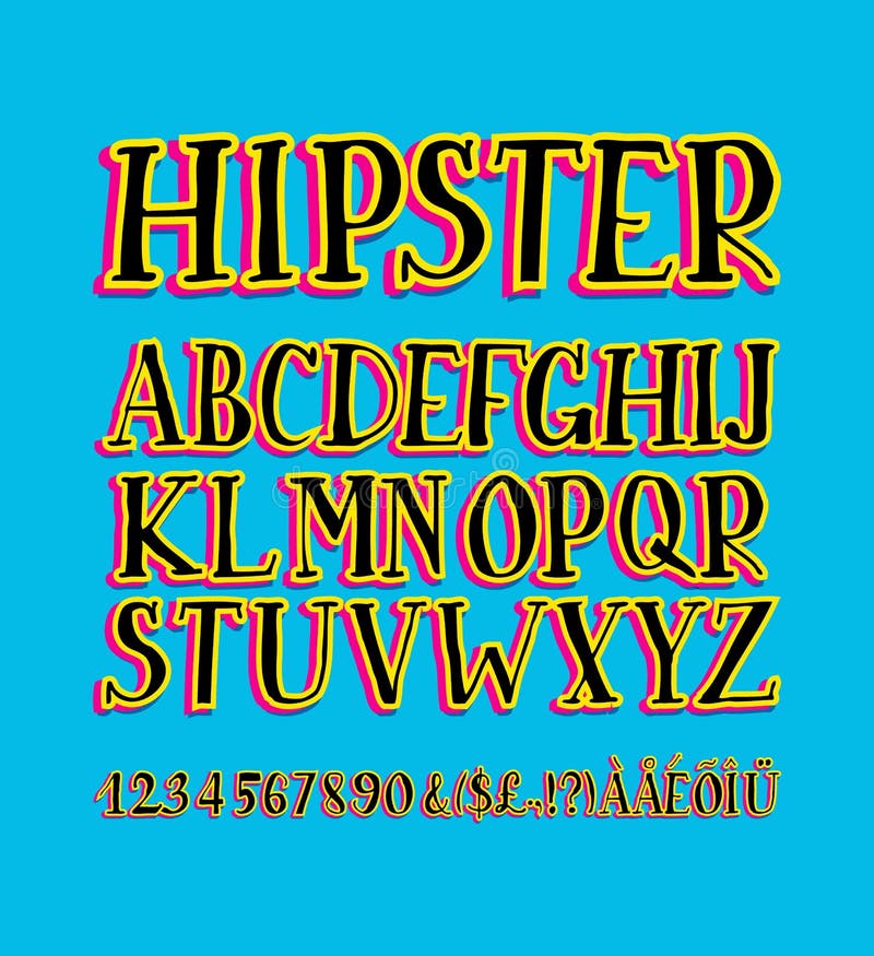 Vector of Retro Stylized Bold Font and Alphabet Stock Vector ... Vector of Retro Stylized Bold Font and Alphabet Stock Vector ...