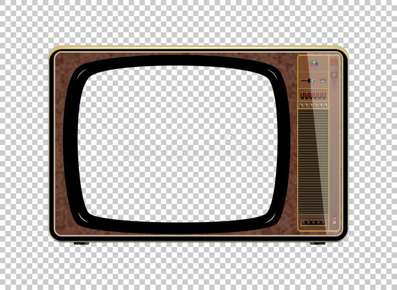 Vector Retro Television Mock Up Isolate on Transparent Grid Stock ...