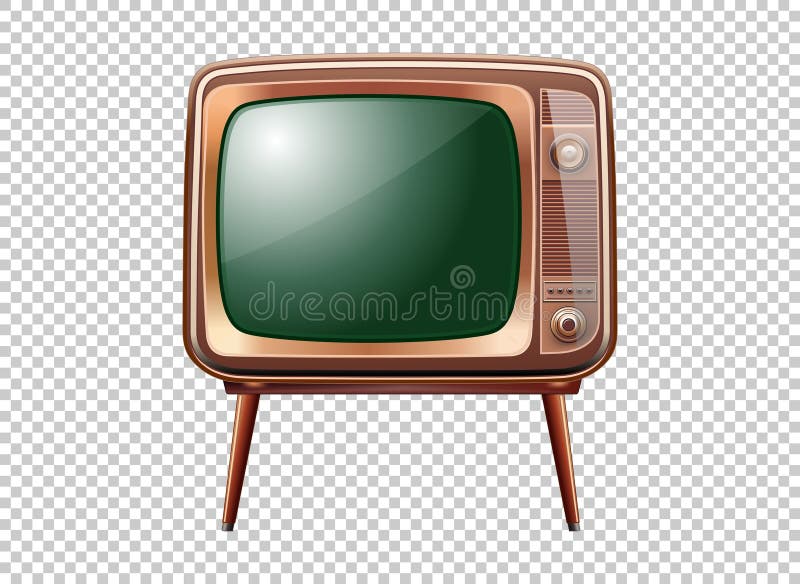 Vector Retro Television Mock Up Isolate on Transparent Grid Stock ...