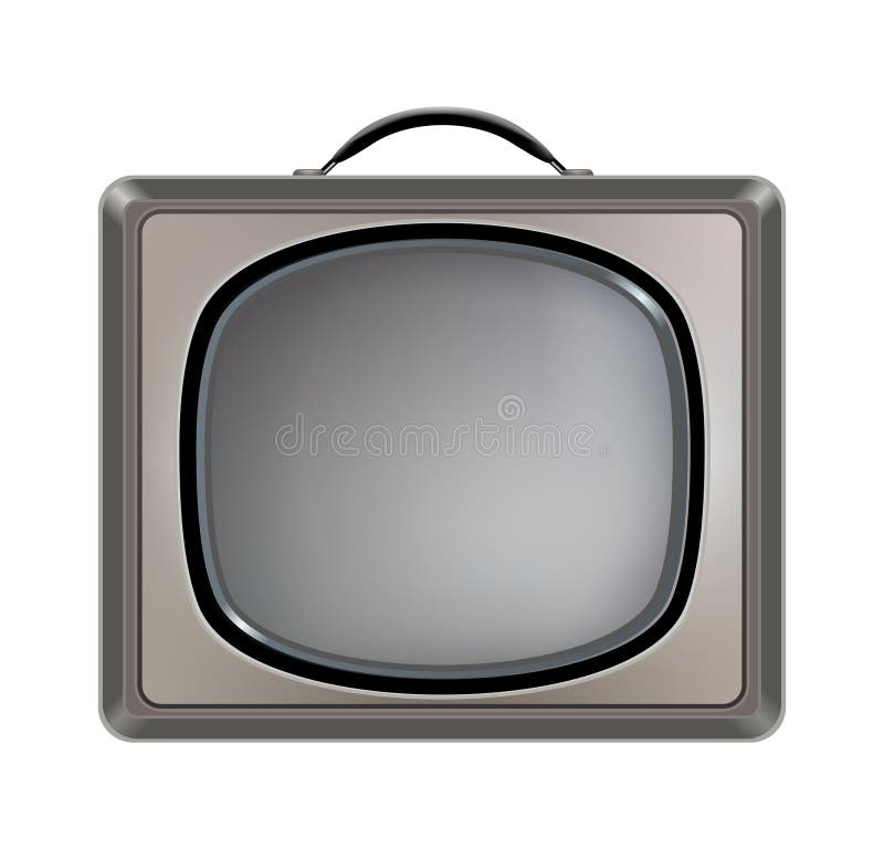 Vector Retro Tv Portable Isolated on White Stock Vector - Illustration ...