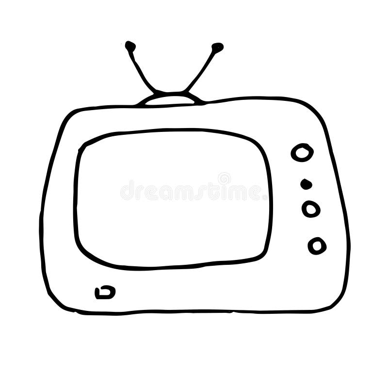 Vector Retro TV. a Rectangular TV with an Antenna and Buttons Stock ...