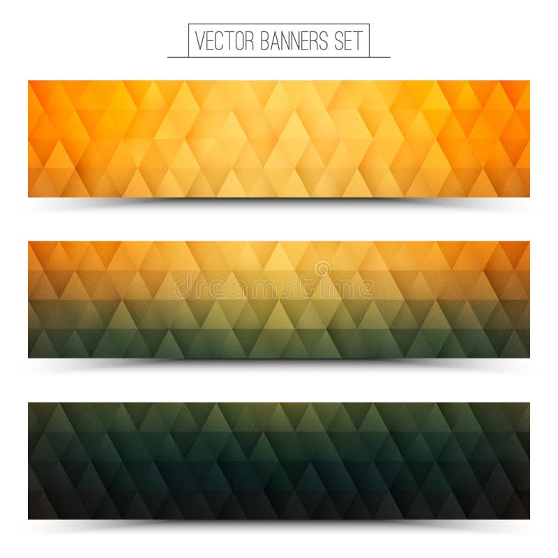 Vector Retro Web Banners Set Stock Vector - Illustration of digital ...