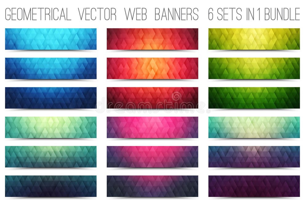 Vector Retro Web Banners Set Stock Vector - Illustration of design ...