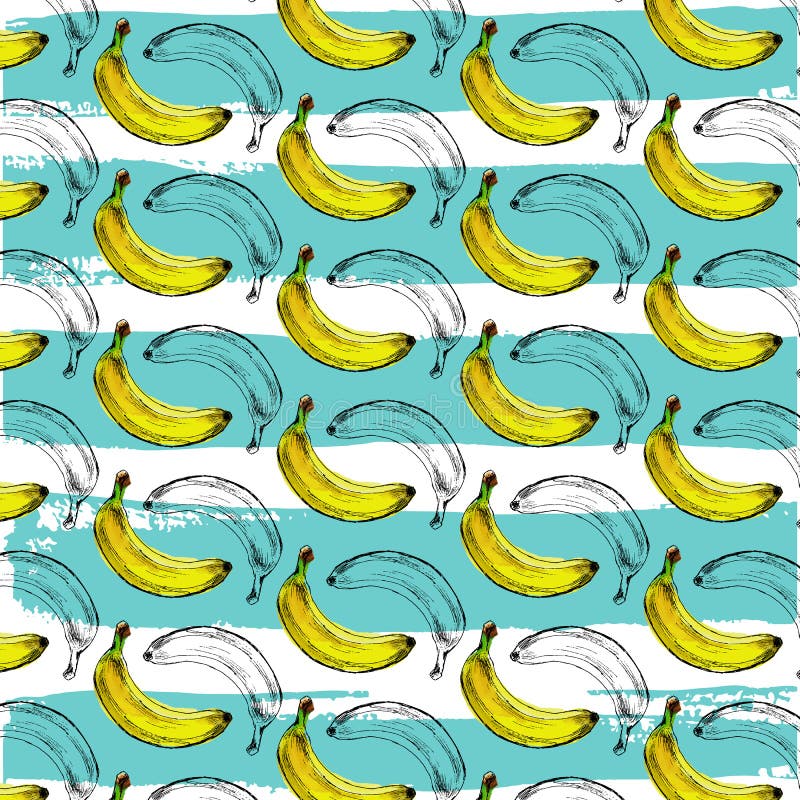 Vector RGB Seamless Banana Pattern. Background is on a Separate Layer ...