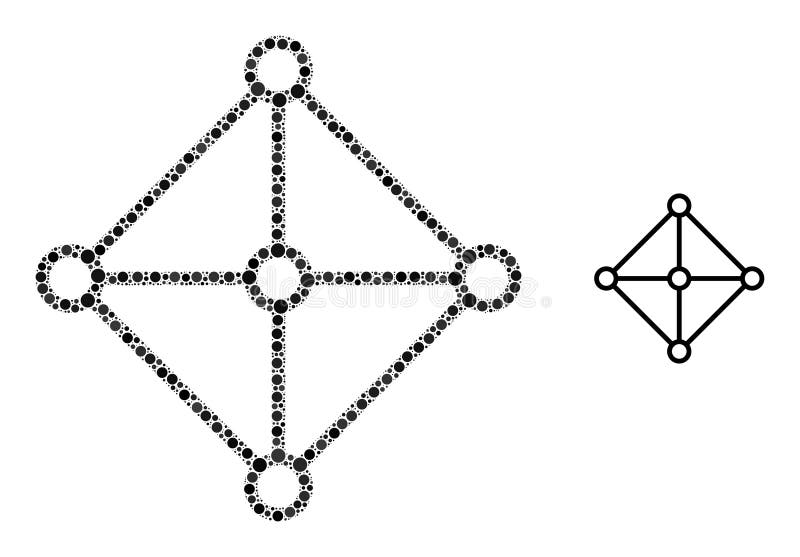 Vector Rhombus Grid Node Collage of Dots Stock Vector - Illustration of ...