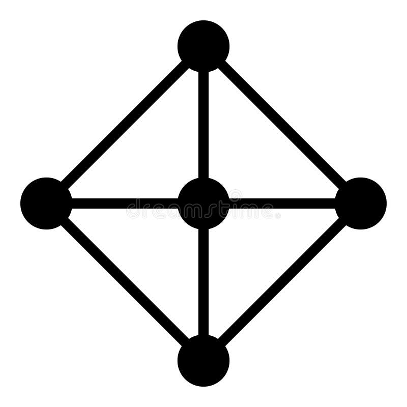 Vector Rhombus Grid Nodes Flat Icon Symbol Stock Vector - Illustration ...