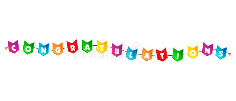 Vector Ribbon of Congratulations. Inscription Congratulations. Stock ...