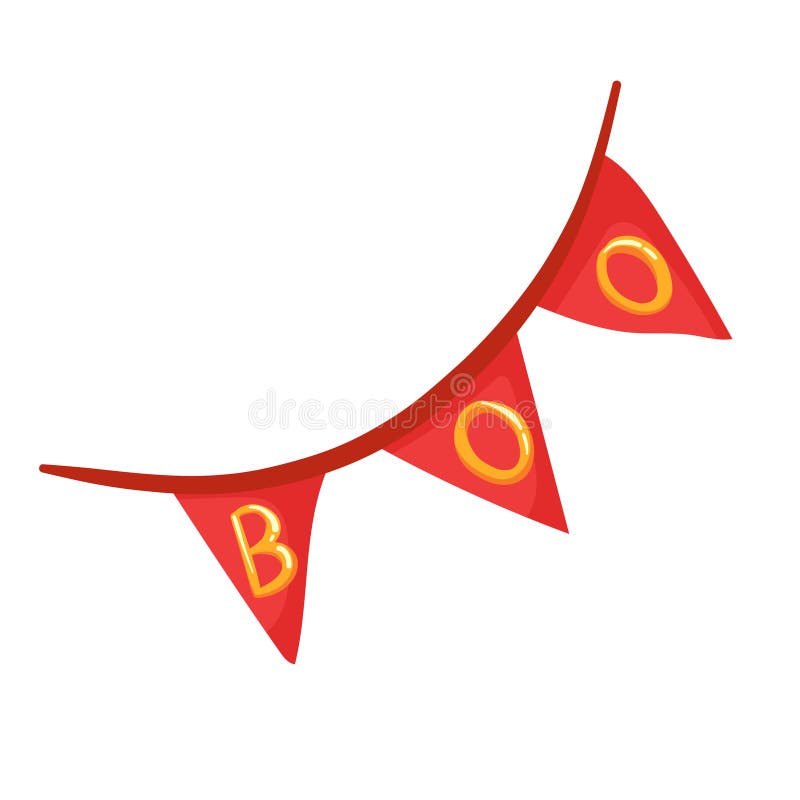 Vector Ribbon with Triangles with the Inscription Boo. Vector Bright ...