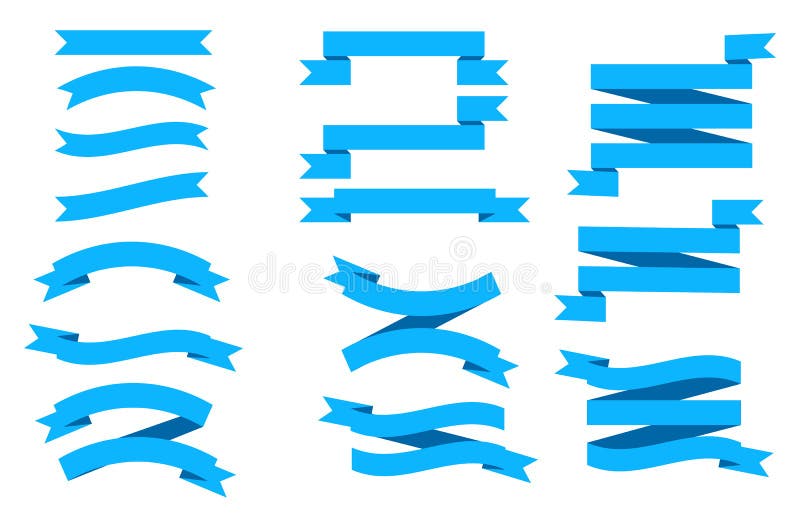 Vector Ribbons Banners Flat Isolated on White Background, Illustration ...