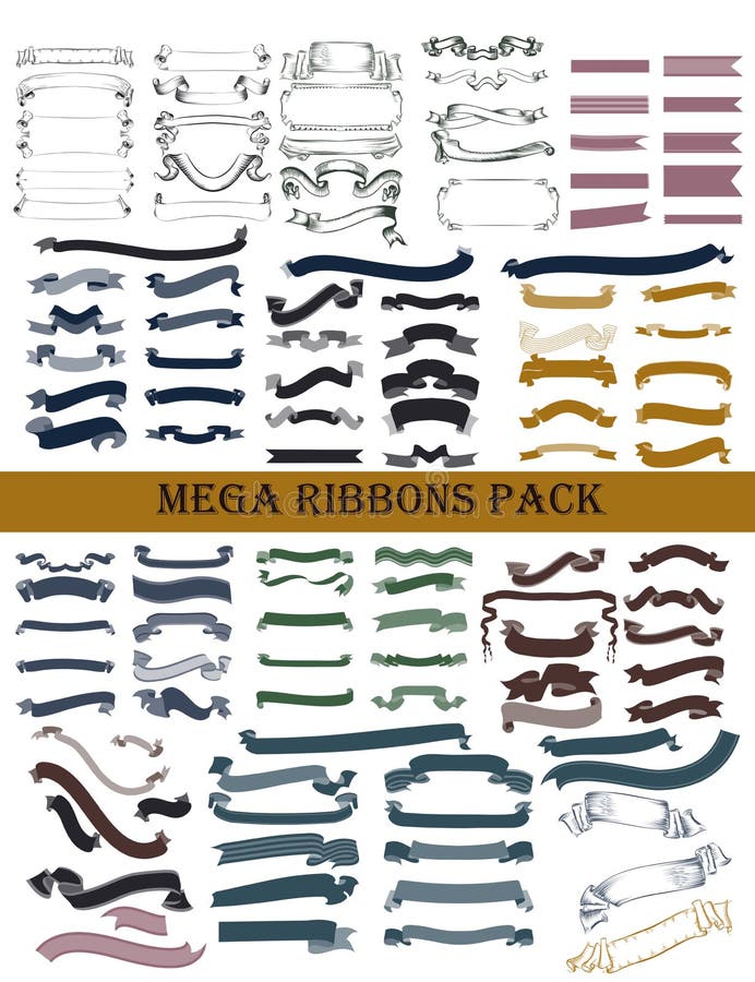 Vector Ribbons Pack for Design Stock Vector - Illustration of christmas ...