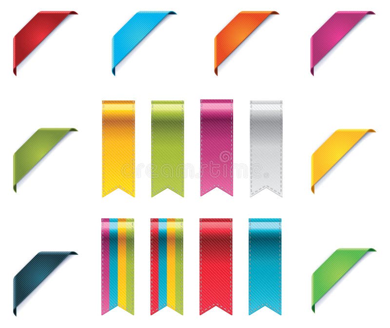 Colorful Corner Labels Set stock vector. Illustration of advertising ...