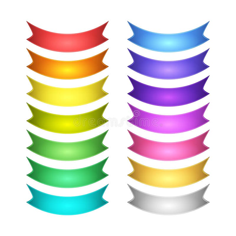 Vector ribbons set stock illustration. Illustration of graphic - 100518302