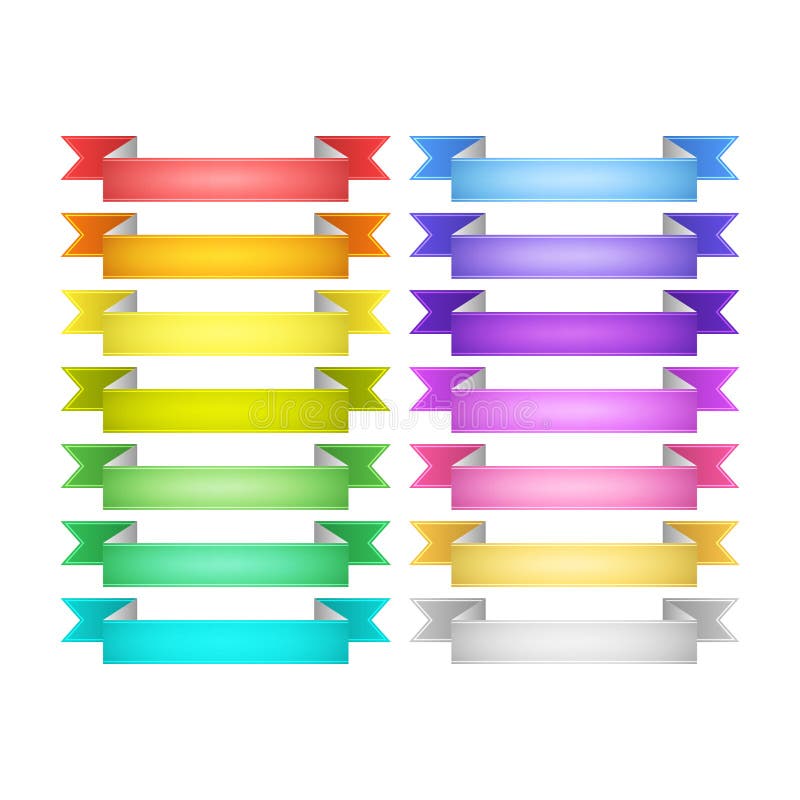 Vector ribbons set stock illustration. Illustration of curl - 85057944