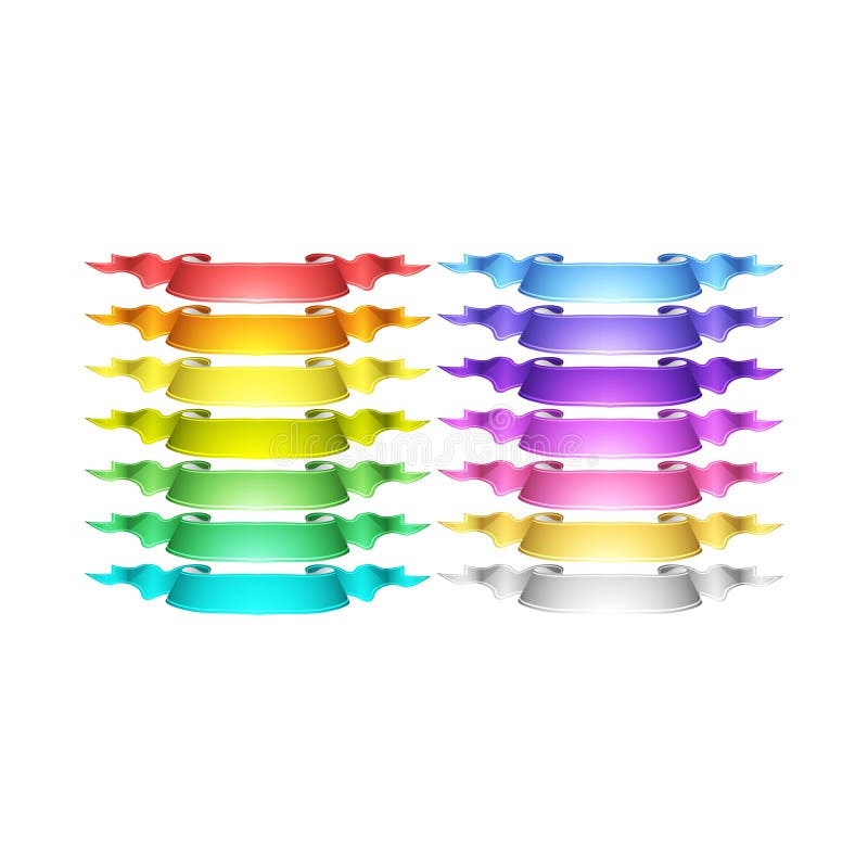 Vector ribbons set stock illustration. Illustration of satin - 89464612