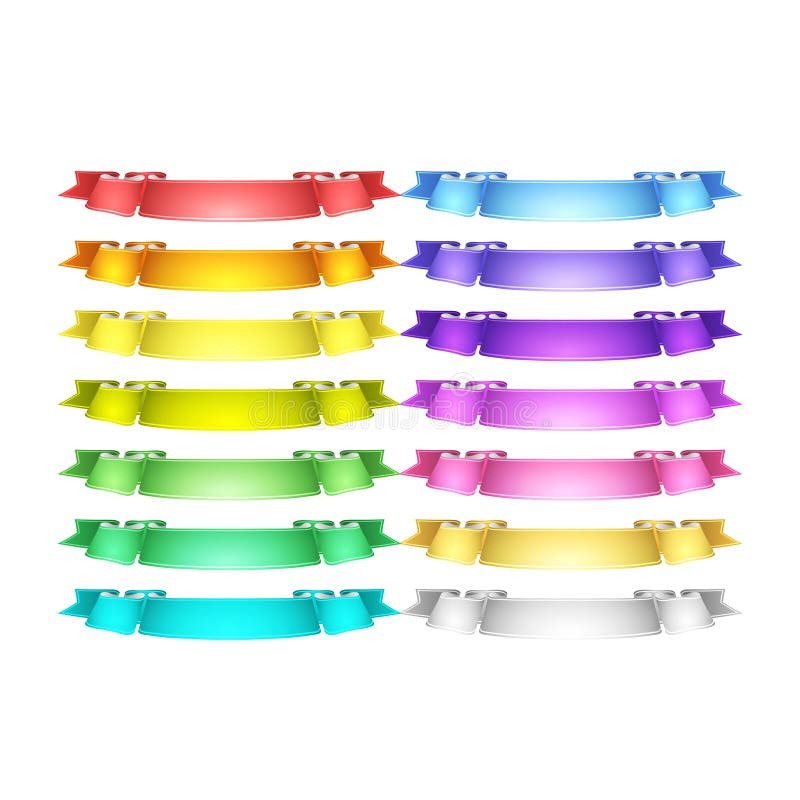 Vector ribbons set stock illustration. Illustration of purple - 90255363