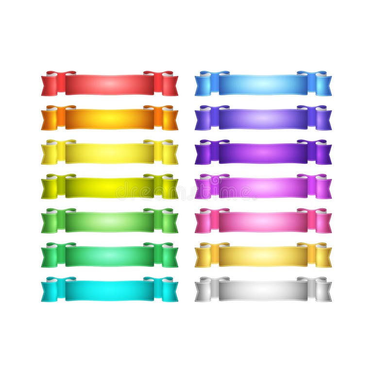 Vector ribbons set stock illustration. Illustration of gold - 93422876