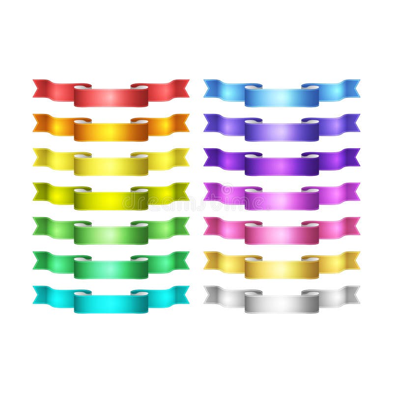 Vector ribbons set stock illustration. Illustration of banner - 95402804