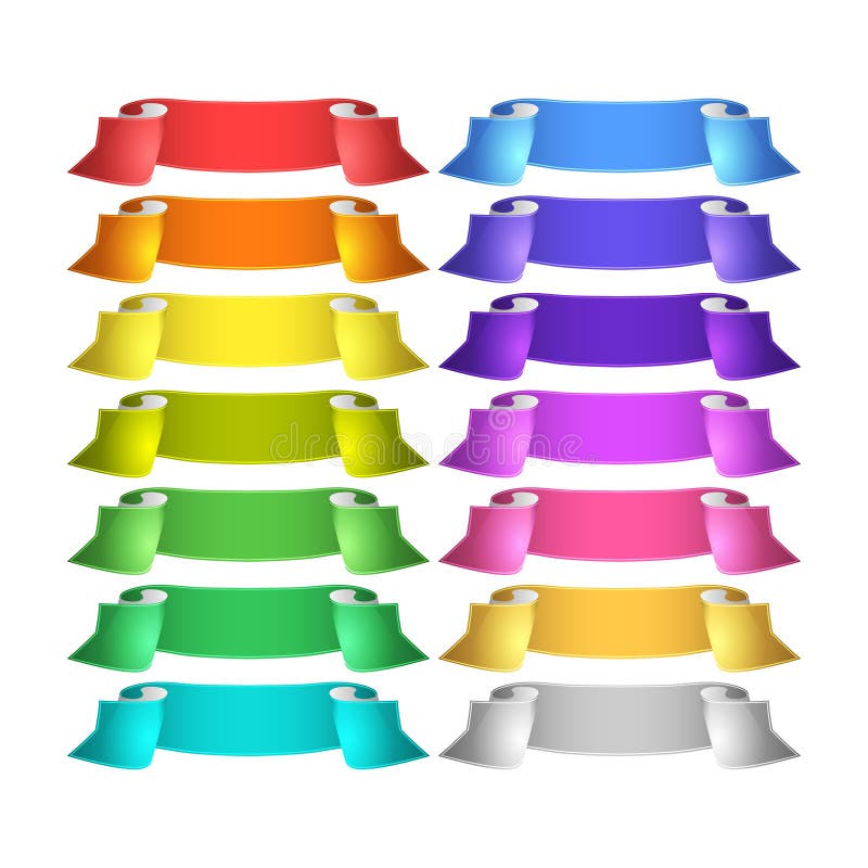 Vector ribbons set stock illustration. Illustration of purple - 97059051