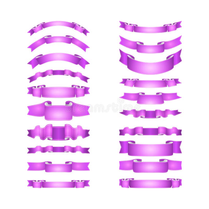 Vector ribbons set stock illustration. Illustration of isolated - 97059252