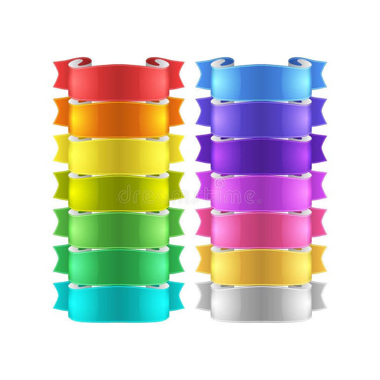 Vector ribbons set stock illustration. Illustration of gold - 98322330