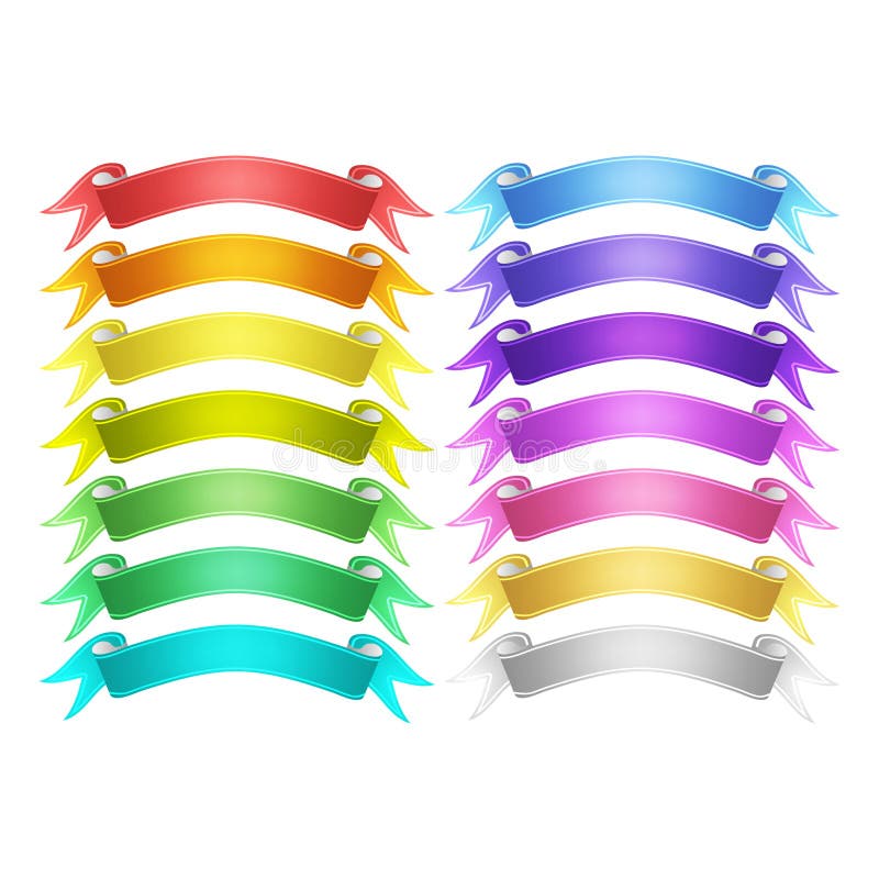 Vector ribbons set stock illustration. Illustration of shiny - 81345891