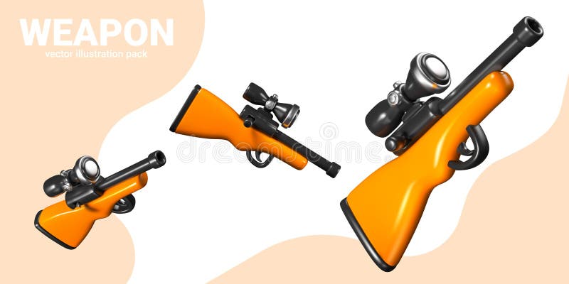 Vector Rifle with Sniper Scope. Stylish Modern Firearm with Orange ...