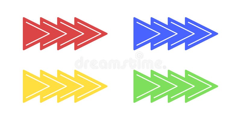 Vector Right Arrow Icon in Multiple Color Stock Vector - Illustration ...