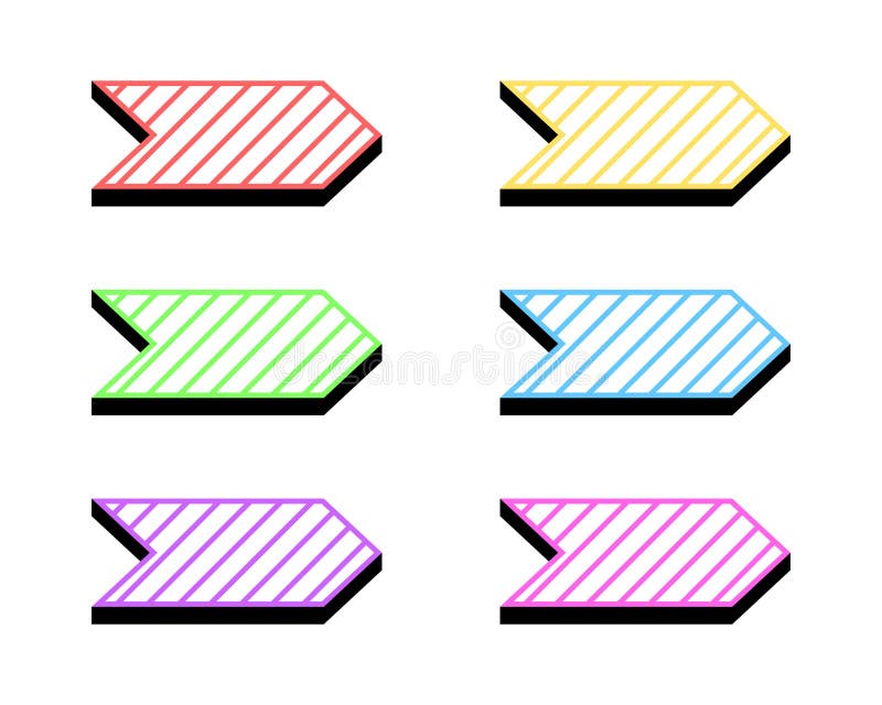 Vector Right Arrow Icon Set with Striped Style Stock Vector ...