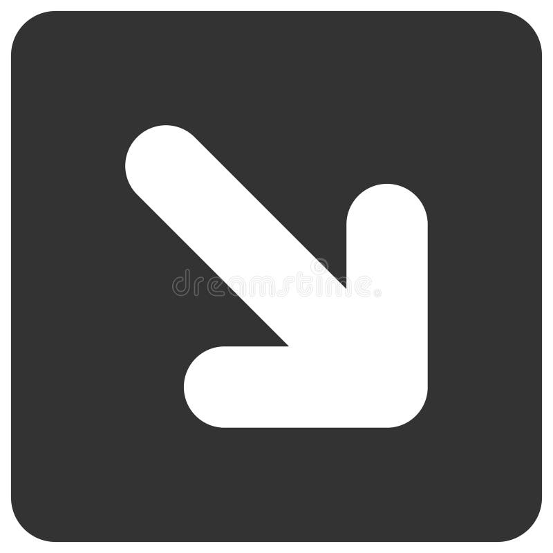 Right Down Arrow Flat Icon Symbol Stock Vector - Illustration of move ...