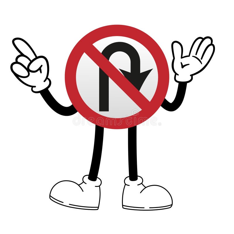 Vector Right Turning Prohibited Sign Showing One of the Hands Like ... Vector Right Turning Prohibited Sign Showing One of the Hands Like ...