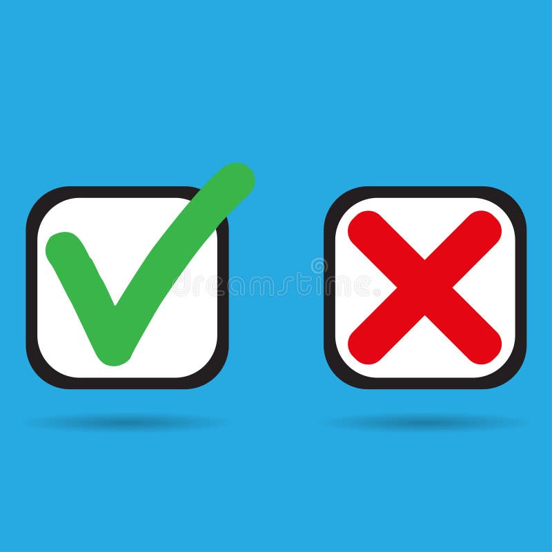 Vector Right and Wrong Check Mark Stock Illustration - Illustration of ...