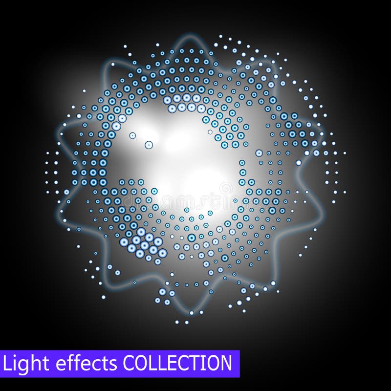 Vector Ring Background. Blue Shine Round Frame with Spark Light Effect ...