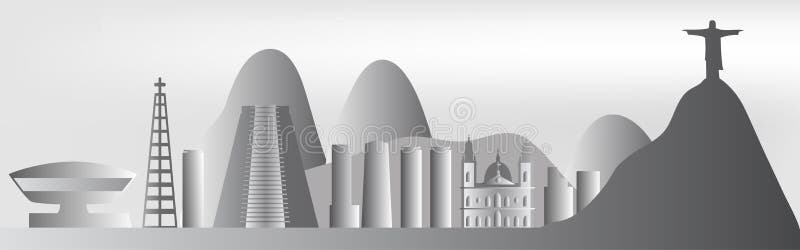 Vector Rio De Janeiro Skyline Editorial Photography - Illustration of ...