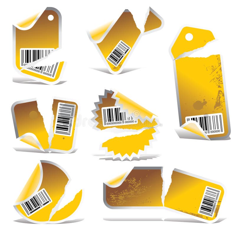 Vector Ripped Tag and Sticker Stock Vector - Illustration of isolated ...
