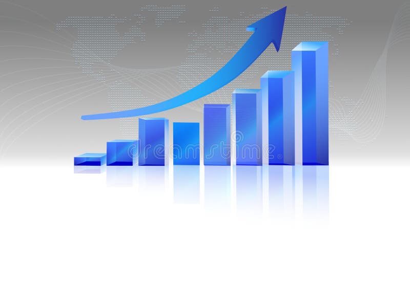 Vector of Rising Bar Chart with Arrow Above Stock Vector - Illustration ...