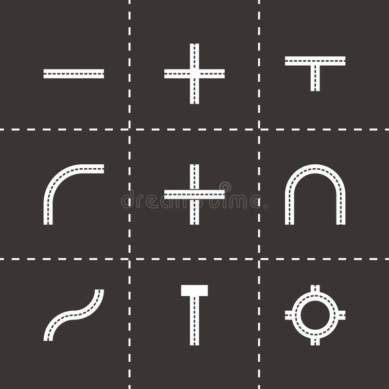 Vector Road Elements Icon Set Stock Vector - Illustration of flag ...