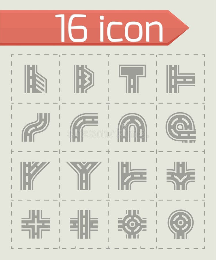 Vector road icon set stock vector. Illustration of automotive - 51889691