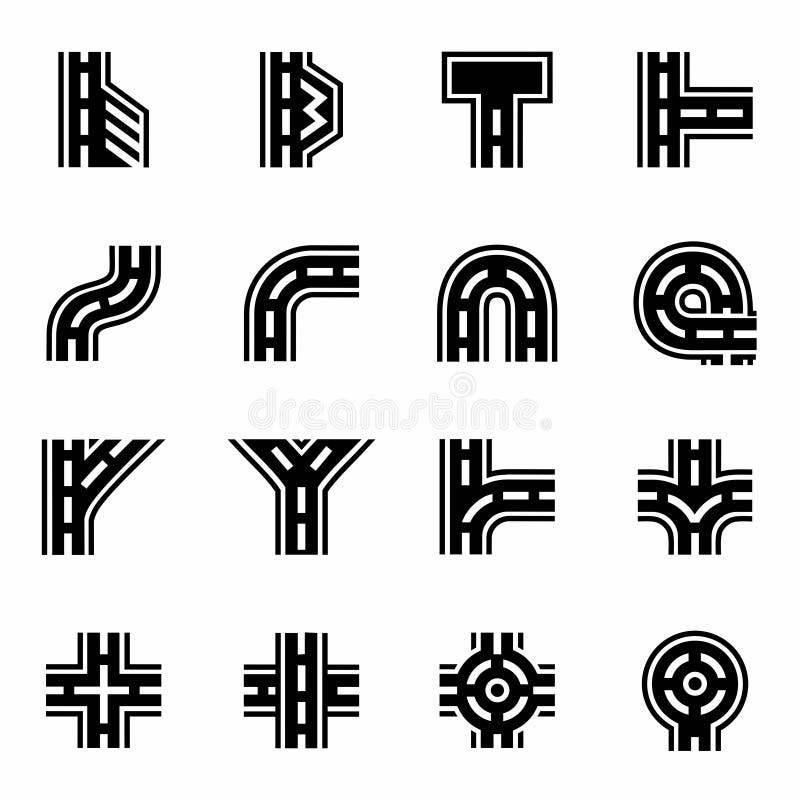 Vector road icon set stock vector. Illustration of automotive - 51889691