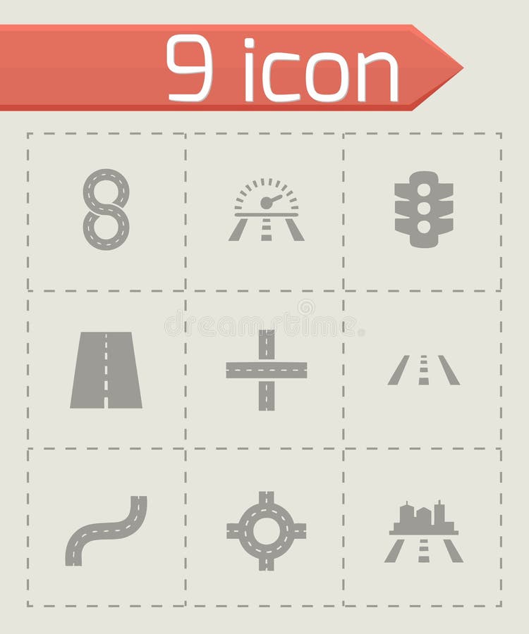 Vector road icon set stock vector. Illustration of automotive - 51889691