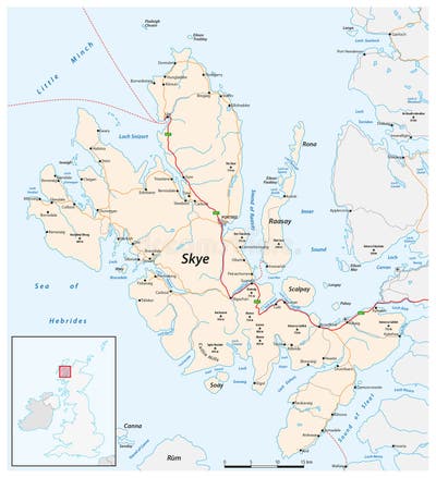 Vector Road Map of the Scottish Isle of Skye Stock Illustration ...