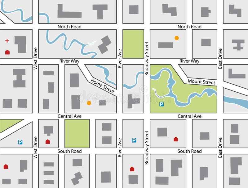 Simple Road Map Clipart