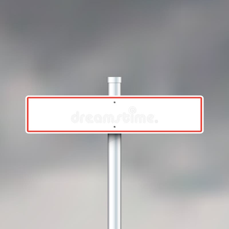 Vector Road Sign on Gray Sky Background Stock Vector - Illustration of ...