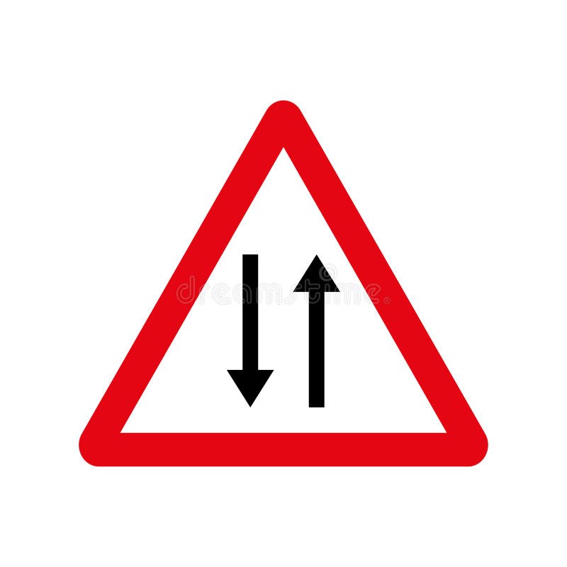 Vector Road Sign Two Way Traffic Stock Illustration - Illustration of ...