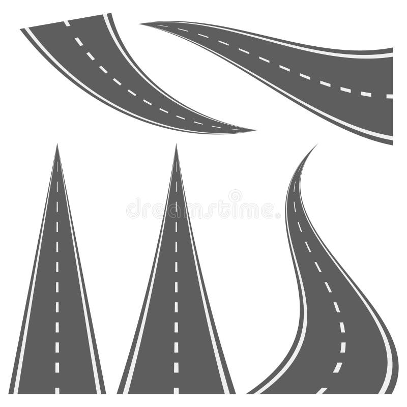 Vector Road. Winding Highway Isolated on White Background Stock Vector ...